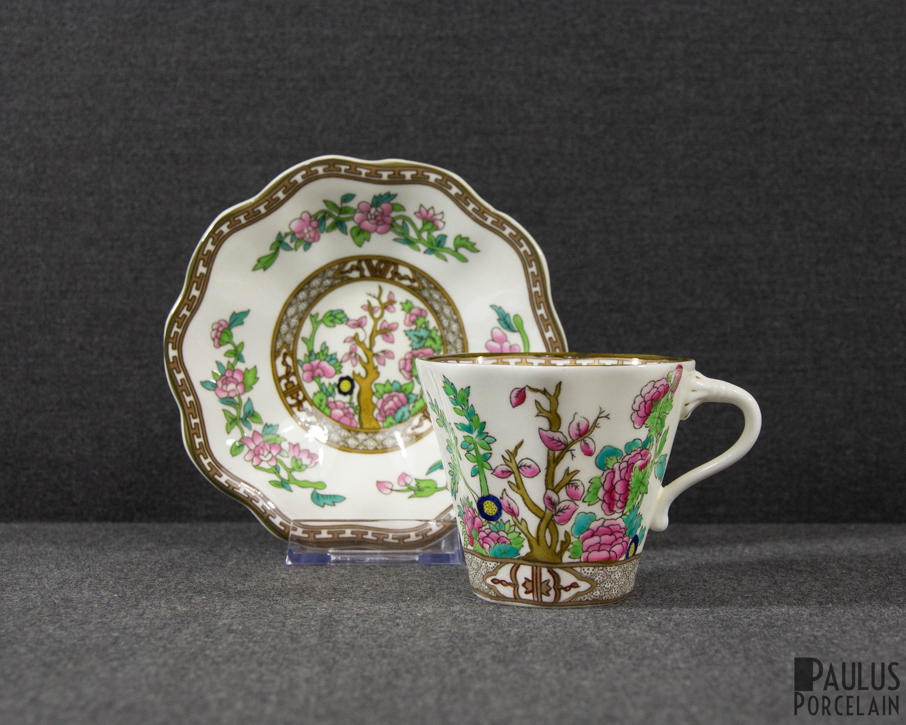 A Beautiful Coalport Indian Tree Coffee Cup and Saucer Made of - Etsy