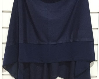 N A V Y Navy Blue Petite Poncho Fall Wrap Topper Fleece the Saratoga ...