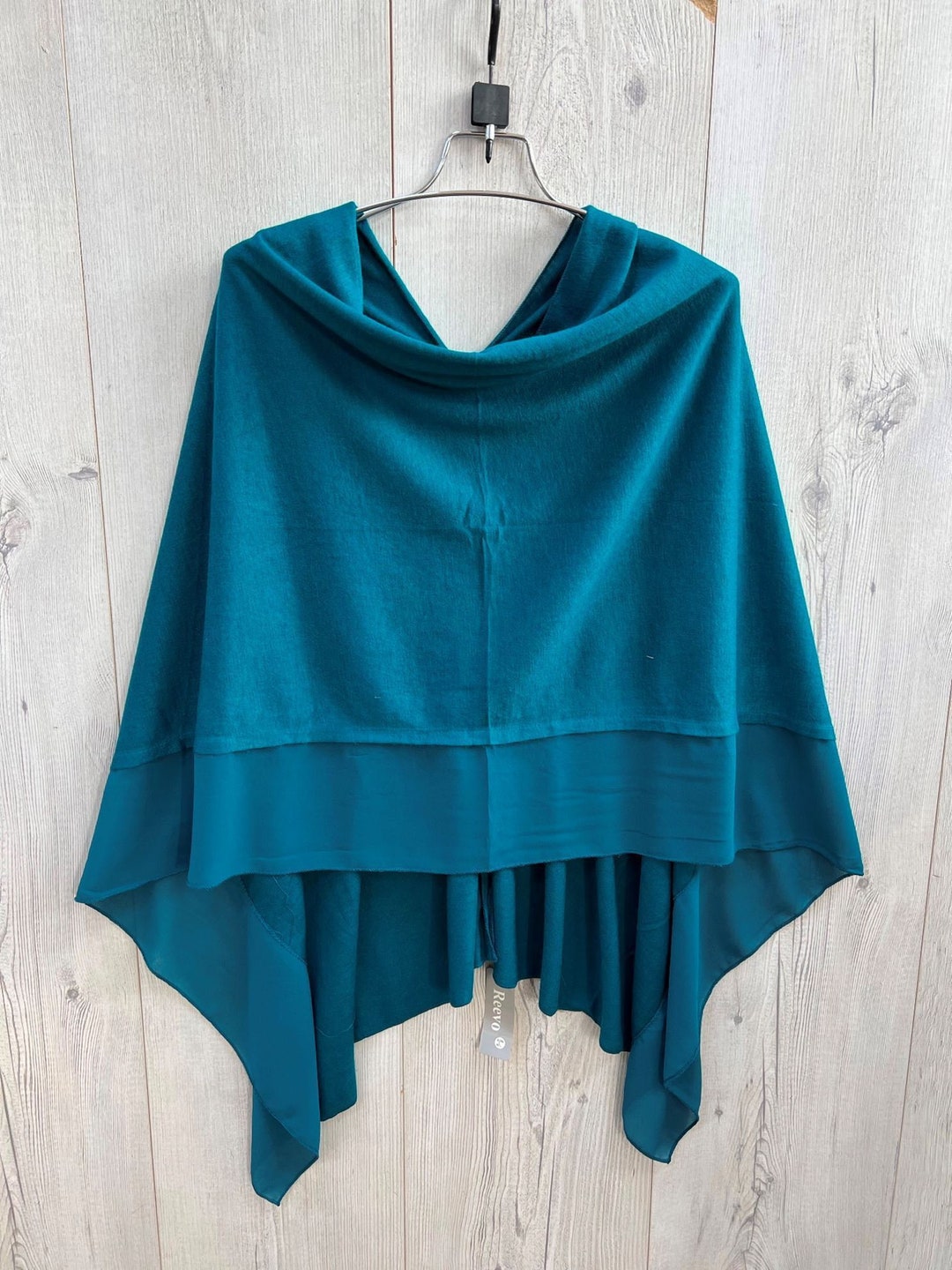 Peacock Blue Lightweight Poncho - Etsy