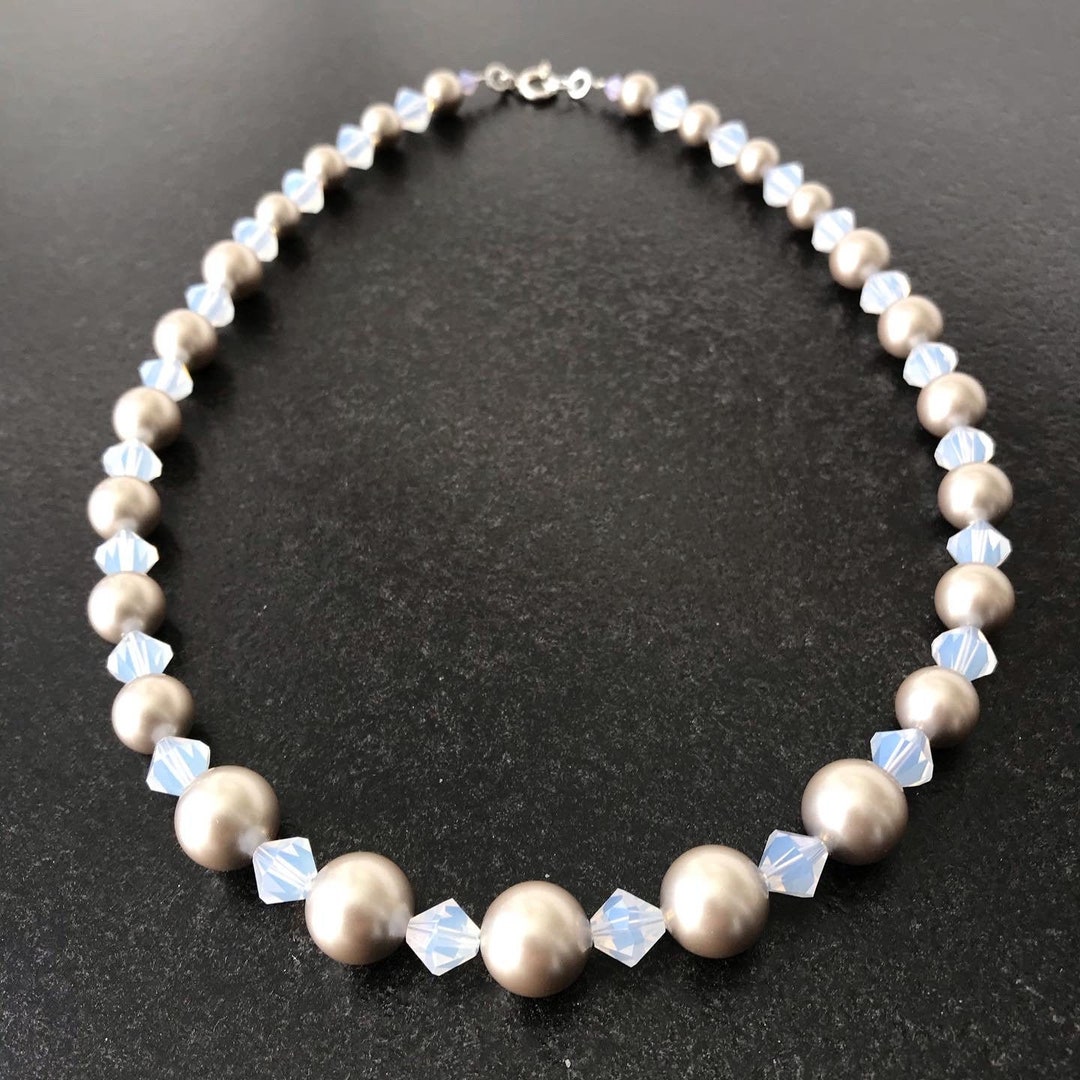 Swarovski Pearl Ladies Graduation Necklace With Swarovski Mystical ...