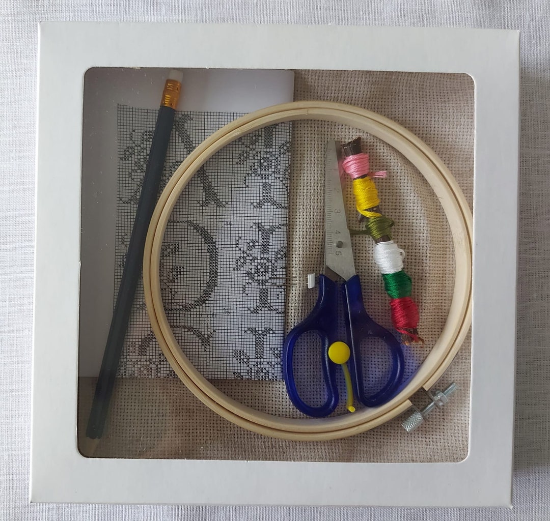 Handicraft Box With Monogram Embroidery Materials and Video Tutorial ...