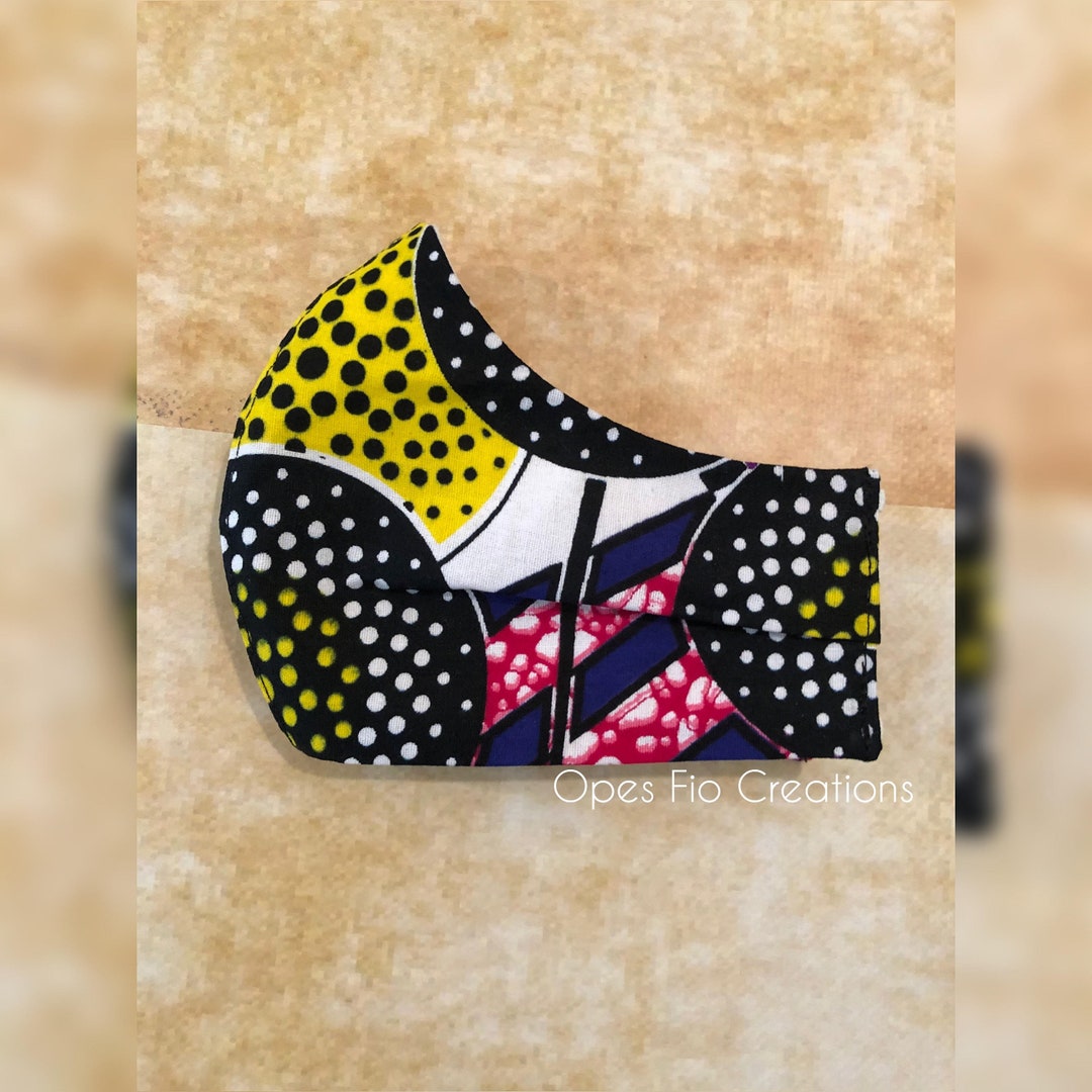 Ankara/african Print (yellow Circles) Face Mask - Etsy