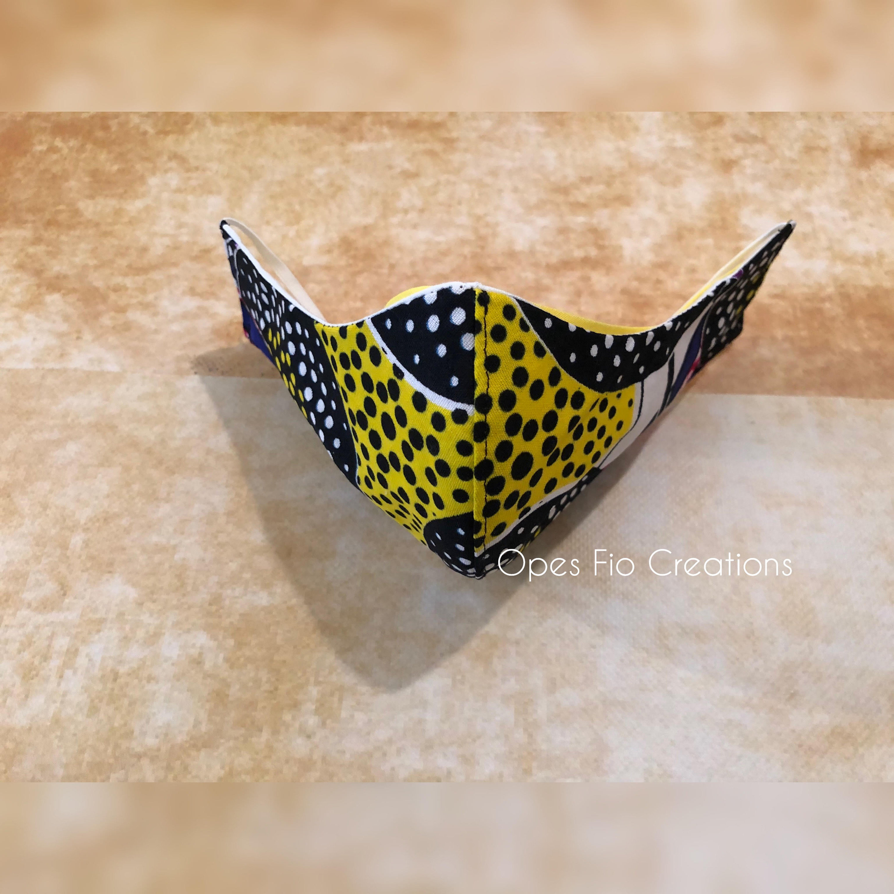 Ankara/african Print (yellow Circles) Face Mask - Etsy