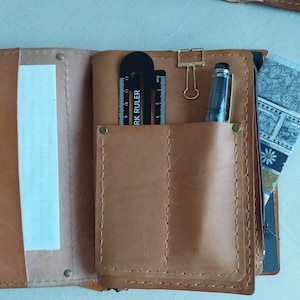 Camel Pen/wallet Leather Insert to Carry Inside Your Traveler's ...