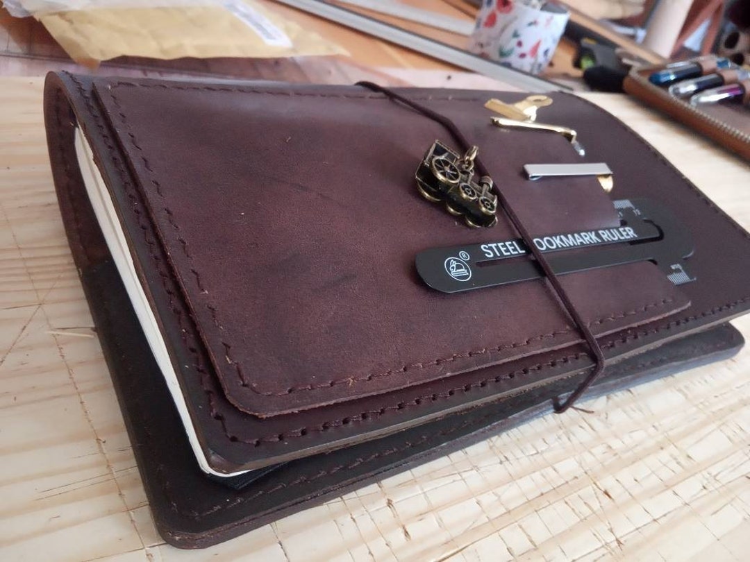 Dark Brown Travel Notebook 3mm (8 Oz) With Front Pocket - A4 ...