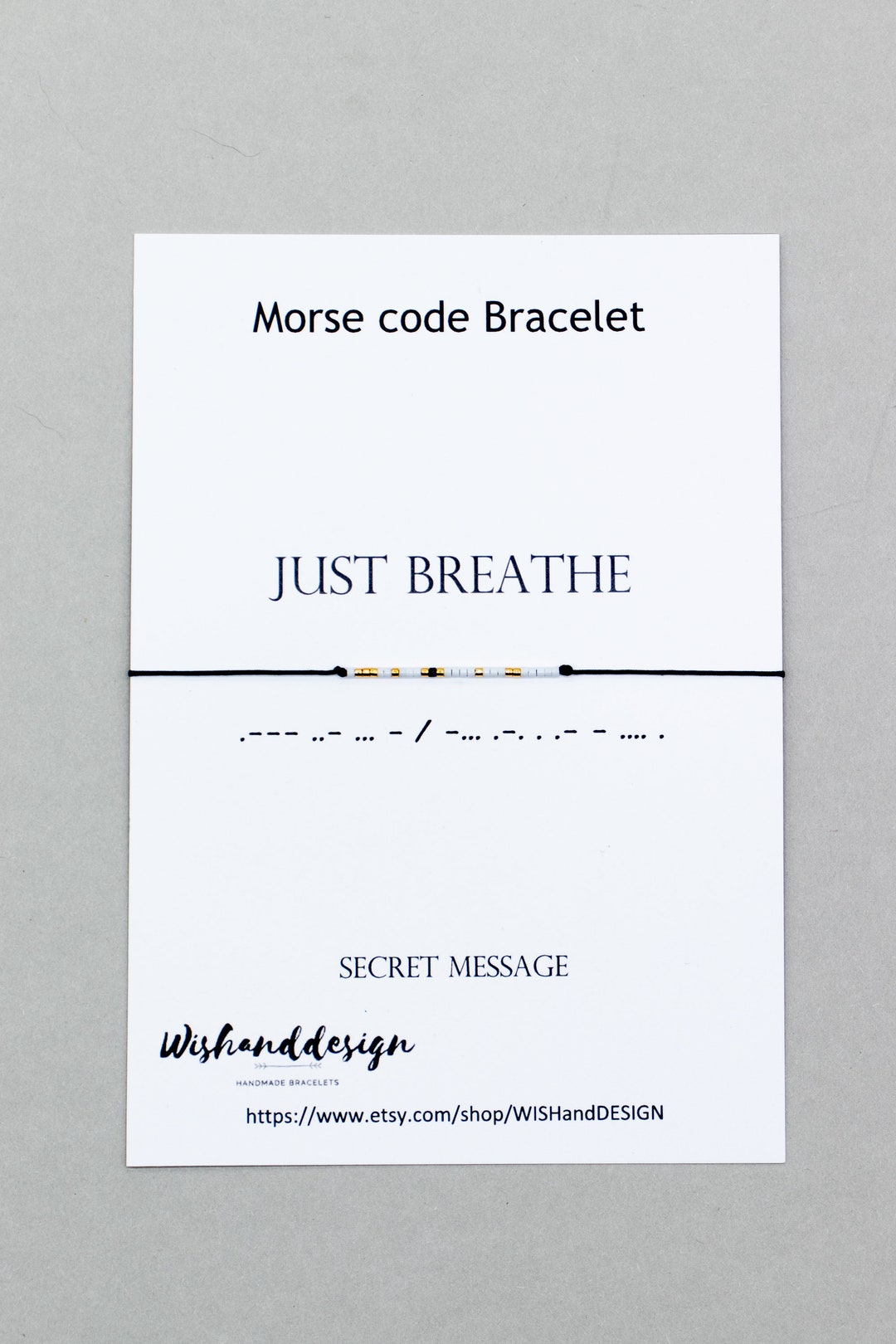 Just Breathe Morse Code Bracelet: Inspirational Hidden Message - Etsy
