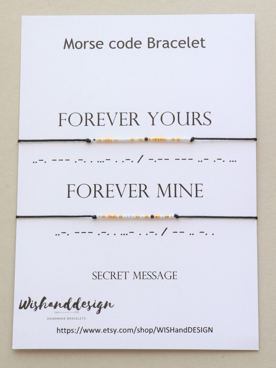 Morse Code Bracelet Set: 'forever Yours, Forever Mine' - Couples ...