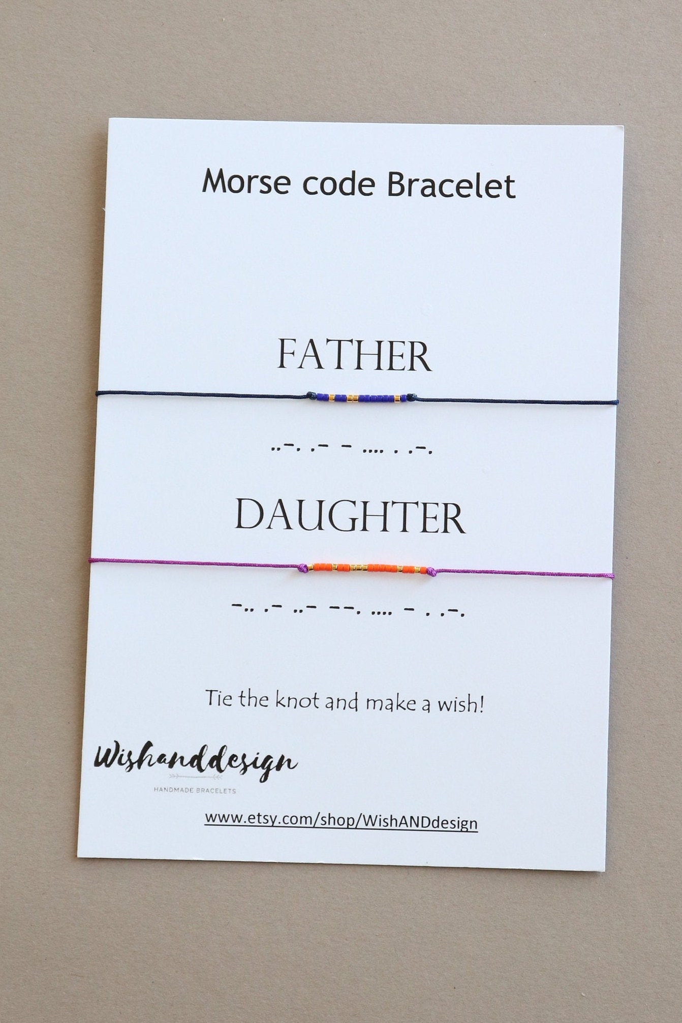 Father Daughter Morse Code Bracelet Set: Beaded Family Gift - Etsy