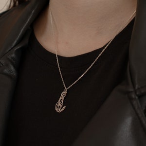 Origami Cat Pendant: Sterling Silver Charm Necklace - Etsy