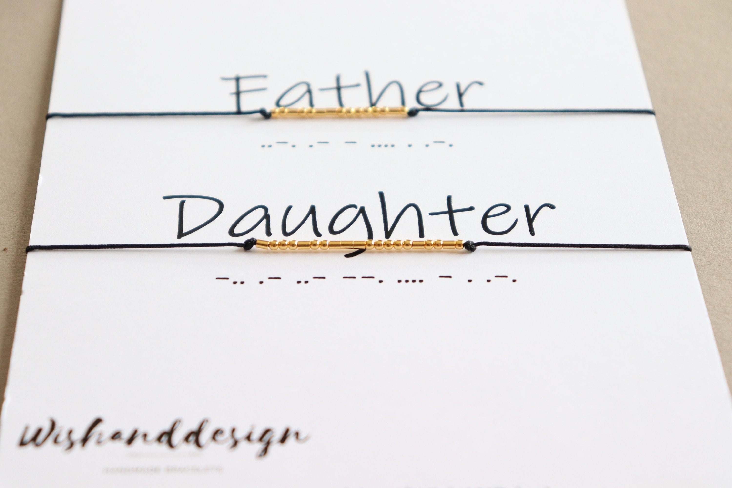 Father Daughter Morse Code Bracelet Set: Gold & Silver Beads - Etsy