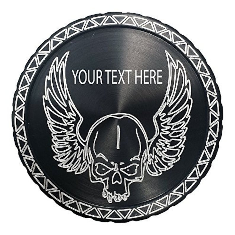 Snuff Can Lids, Tobacco Can, Engraved, Custom, Diplidz™, Winged Skull ...