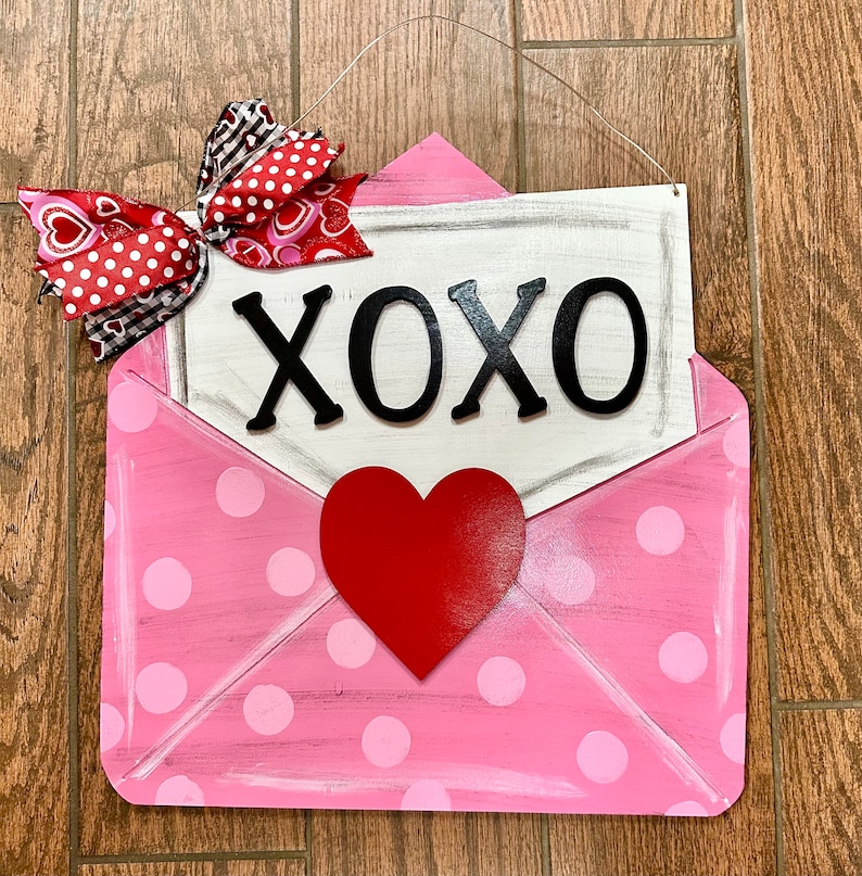 Envelope XOXO Wooden Door Hanger - Etsy