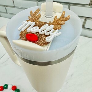 Reindeer Stanley H2.0 Name Tag| Christmas Stanley Tag| Stanley Name Tag ...