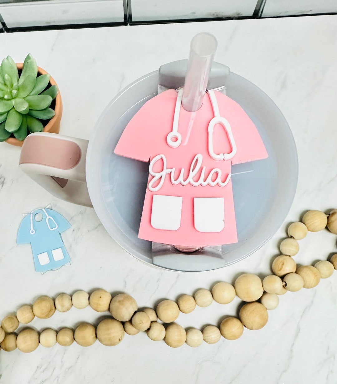 Nurse 40 Oz H2.0 Stanley Name Tag| Scrub Top| Nurse Stanley Tumbler Tag ...