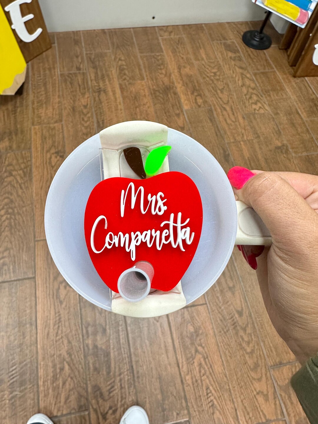 Apple H2.0 Stanley Name Tag| Teacher Stanley Tag| Stanley Tag| Stanley ...