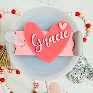 Heart Stanley Tag With Name| Valentines Stanley Tag Topper| Stanley ...