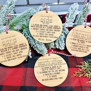 Teacher Definition Christmas Ornaments|principal|counselor|aide|lunch ...