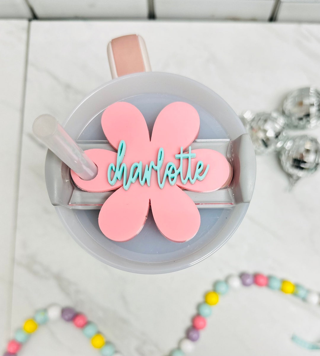 40oz Flower Stanley Tag| Spring Stanley Tag| Flower Stanley Tag Name ...