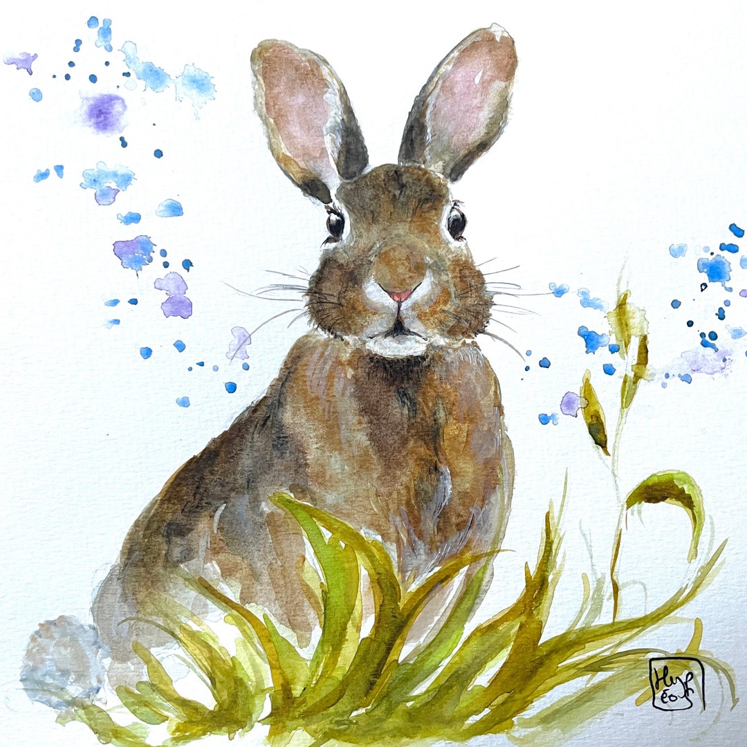 Original. Portrait of a Little Rabbit Original Hand Painted - Etsy