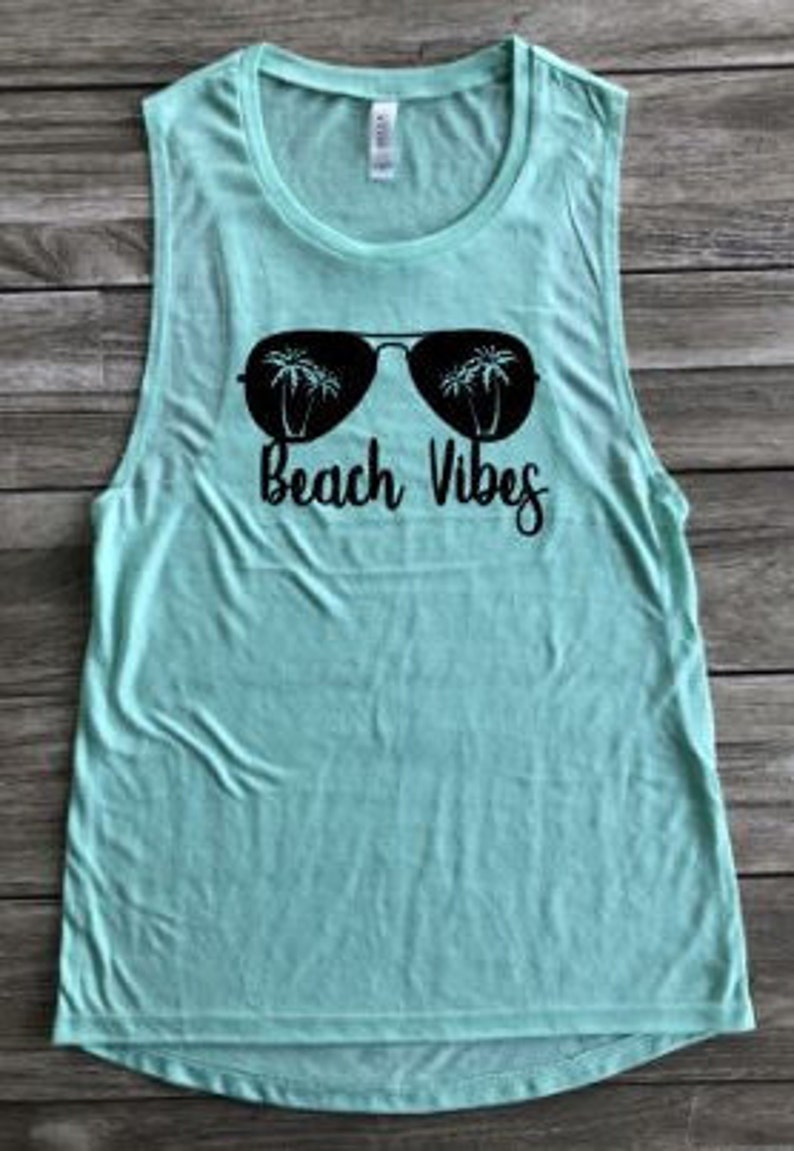 Beach Vibes Muscle Tank. Beach Shirt. - Etsy