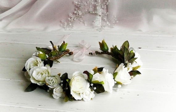Flower Crown Wedding Flower Girl Crown Flower Girl Head | Etsy