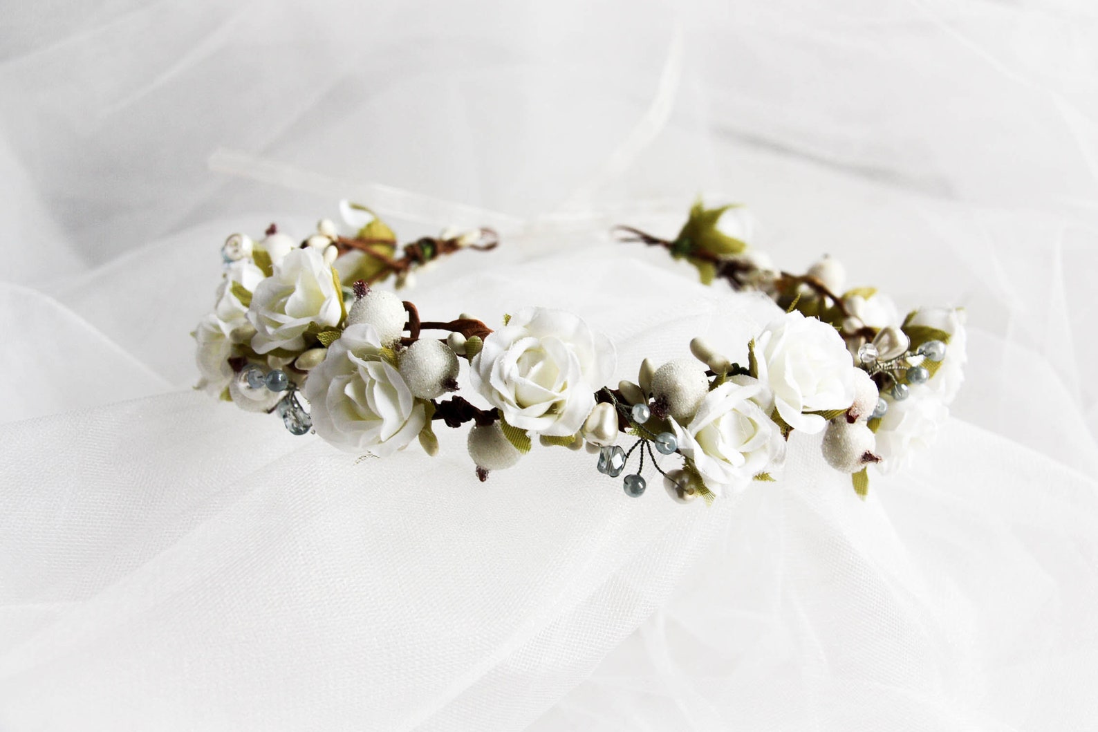 Flower Girl Crown Flower Crown Wedding Ivory Flower Crown | Etsy