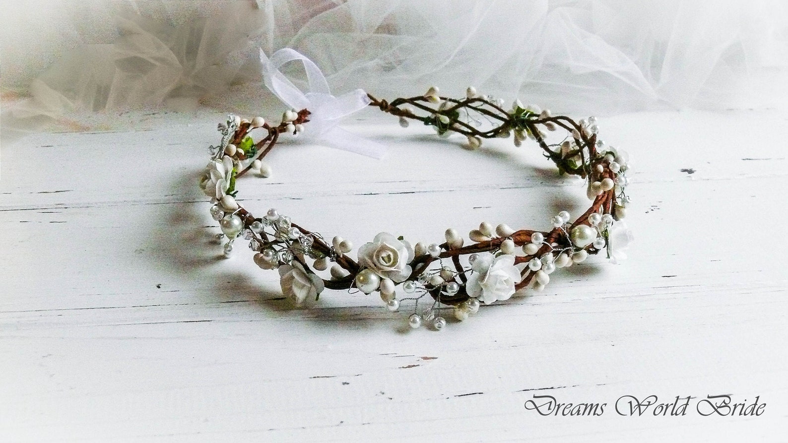 Flower Girl Crown Floral Headband Wedding Flower Crown | Etsy