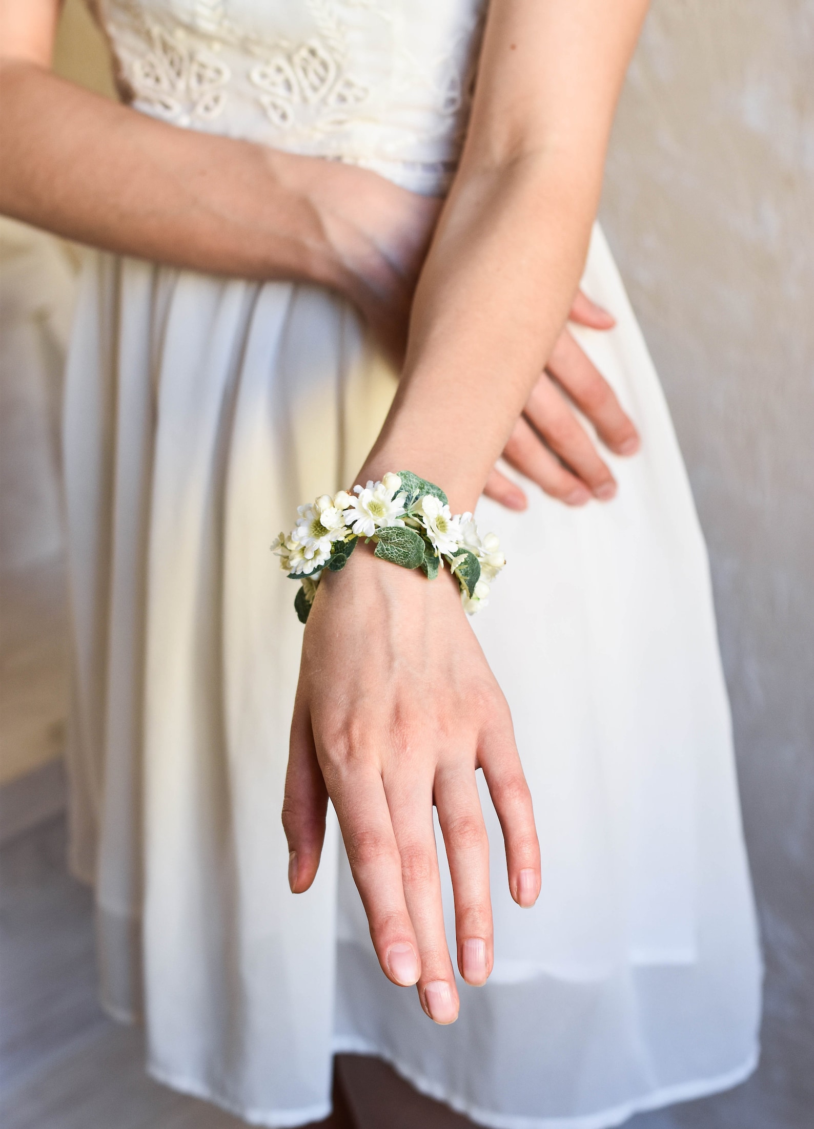 Flower Girl Corsage Wrist Corsage Floral Corsage Ivory | Etsy