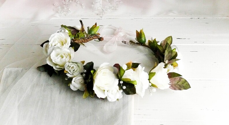 Flower Crown Wedding Flower Girl Crown Flower Girl Head | Etsy