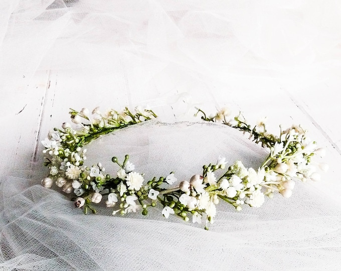 Flower Girl Crown, Flower Crown Wedding, Flower Girl Headpiece, Bride ...
