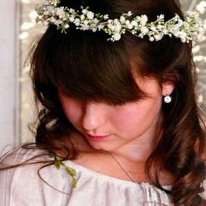 Flower Girl Crown, Flower Crown Wedding, Flower Girl Headpiece, Ivory ...