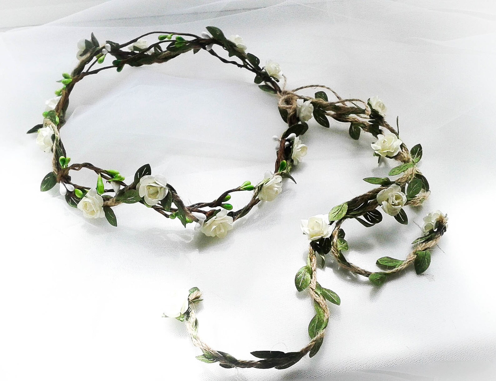 Flower Crown Wedding Flower Girl Crown Floral Headband - Etsy