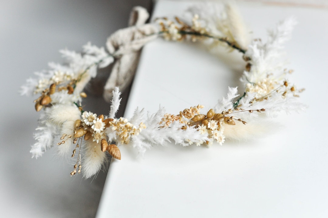 Flower Girl Crown, Boho Bridal Crown, Flower Girl Head Wreath, Flower ...