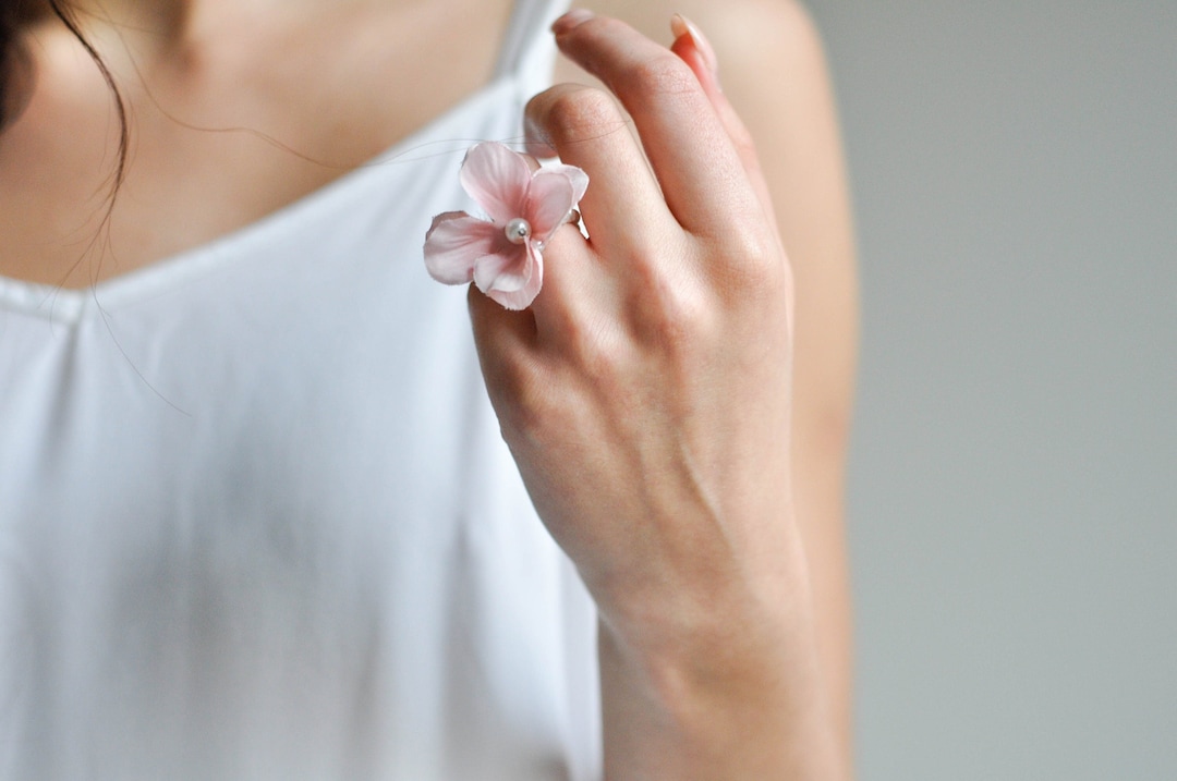 Big Flower Ring, Fabric Flower Ring,wedding Floral Jewelry, Pink Flower ...