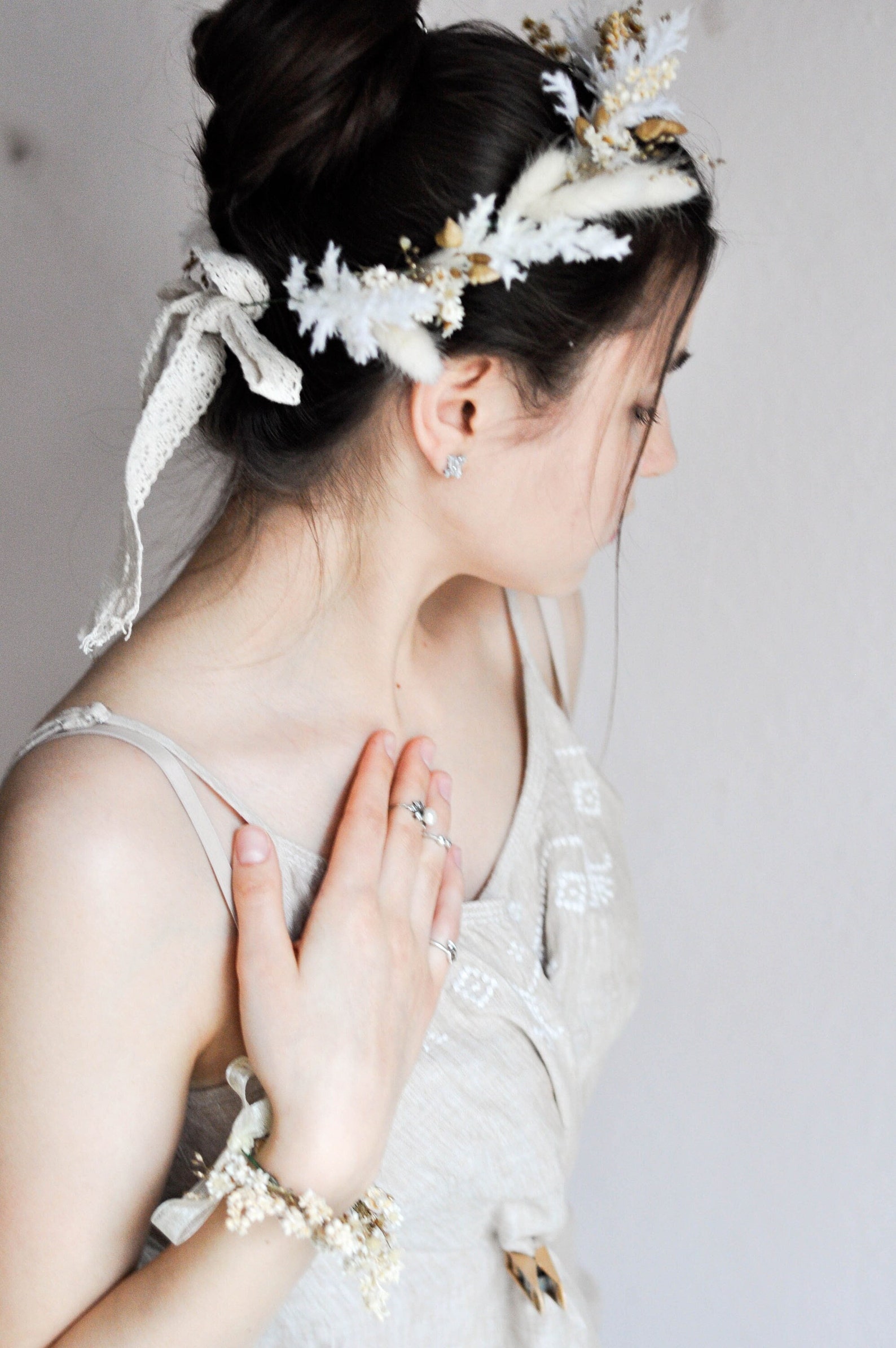 Flower Girl Flower Crown Ivory Flower Girl Crown Boho Flower - Etsy