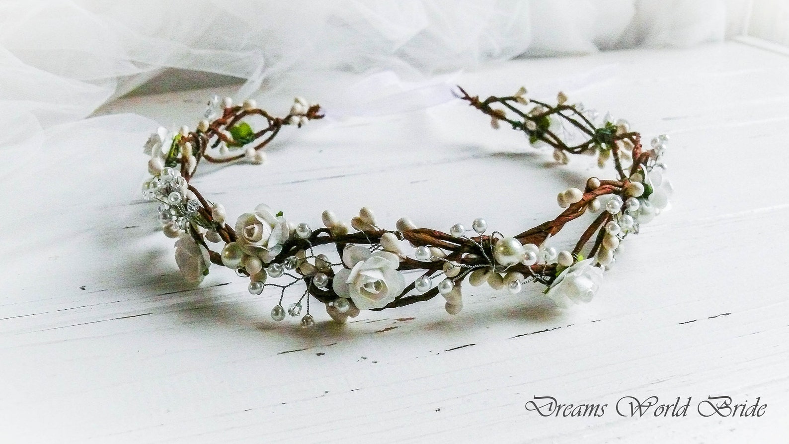 Flower Girl Crown Floral Headband Wedding Flower Crown | Etsy