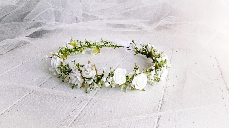 Flower Girl Crown Flower Crown Wedding Flower Headpiece - Etsy