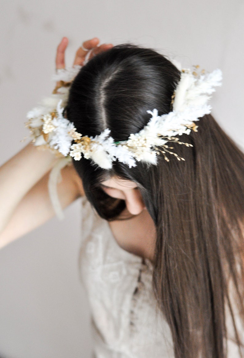 Flower Girl Flower Crown Ivory Flower Girl Crown Boho Flower - Etsy
