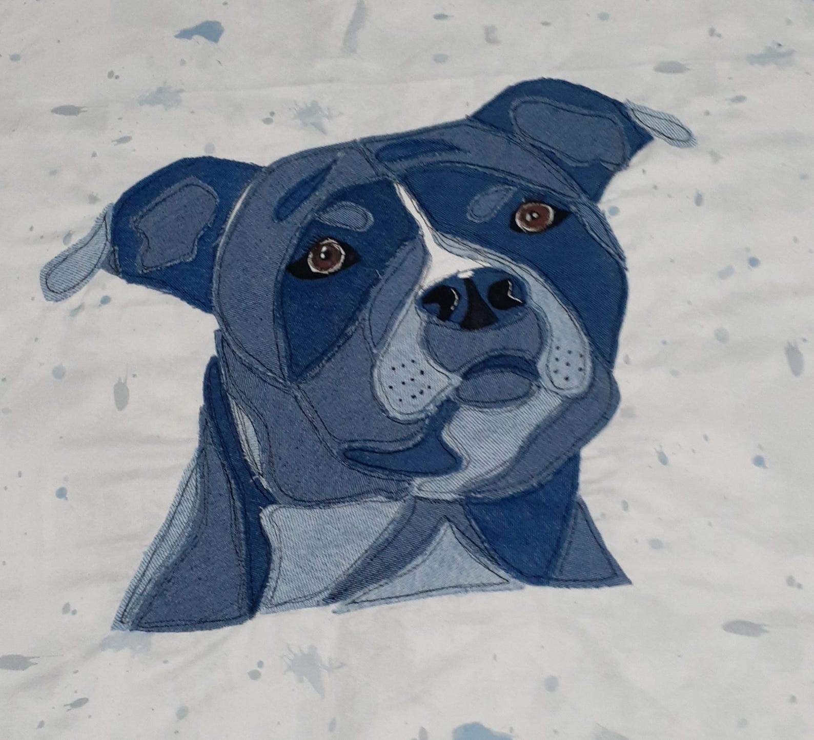 Staffy Applique Pattern: Scrappy Staffordshire Bull Terrier (digital ...