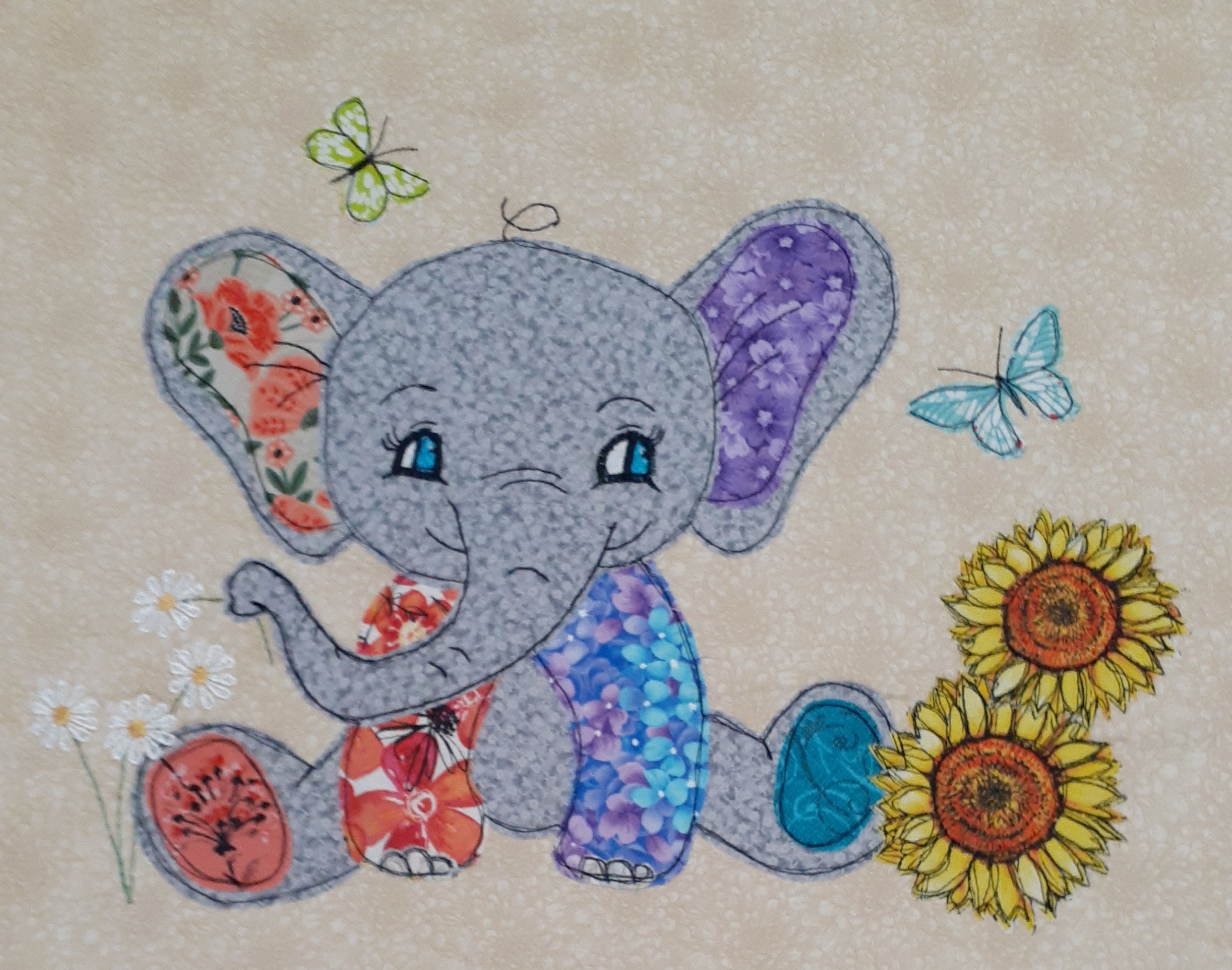 Elephant Applique Pattern: Baby Quilt Block, Fabric Art (PDF Pattern ...