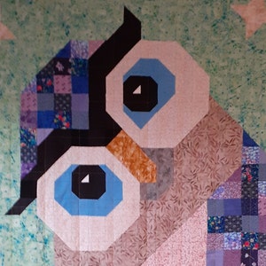 Owl Quilt Patchwork Pattern: Olivia the Quirky Bird (digital Download ...