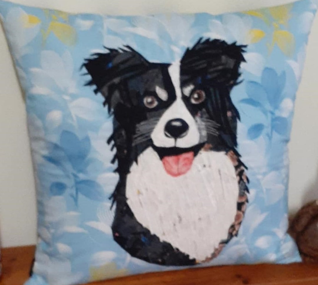 Border Collie Collage Quilt Block Pattern: Raw Edge Applique (PDF ...