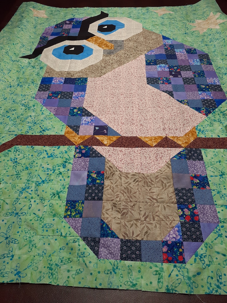 Owl Quilt Patchwork Pattern: Olivia the Quirky Bird (digital Download ...