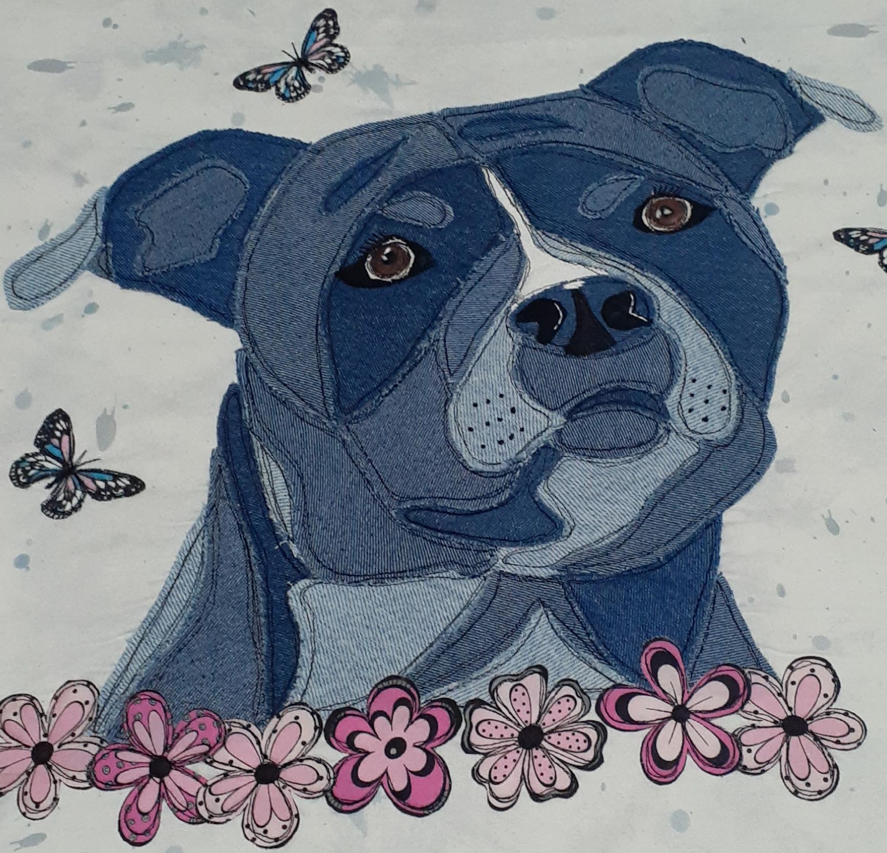 Staffy Applique Pattern: Scrappy Staffordshire Bull Terrier (digital ...