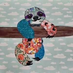Sloth Applique Pattern Sally the Sweet Creature Scrap Buster Quilt ...