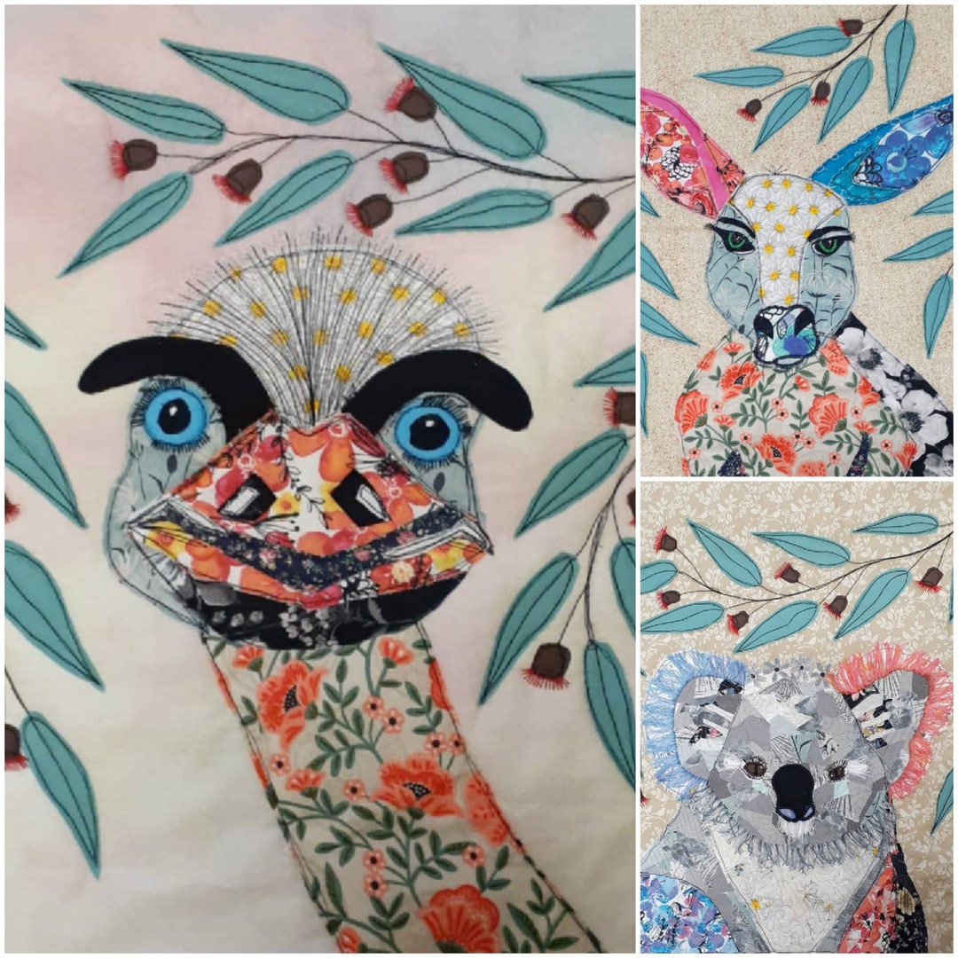 Australian Animals Applique Patterns Save Money Bundle of 3 Emily Emu ...