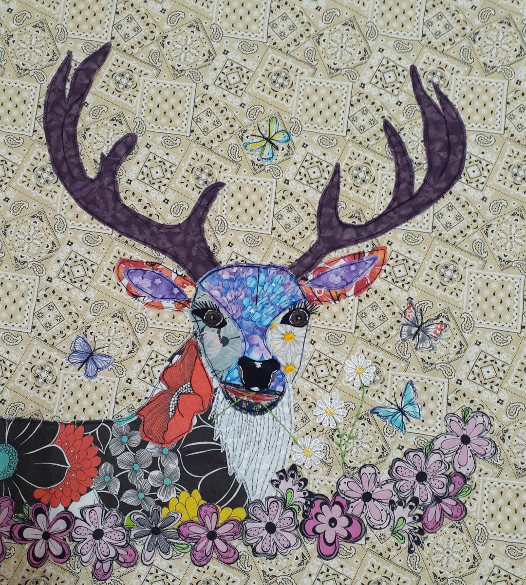 Buck Applique Pattern: Barry the Deer Quilt Project (PDF Pattern) - Etsy