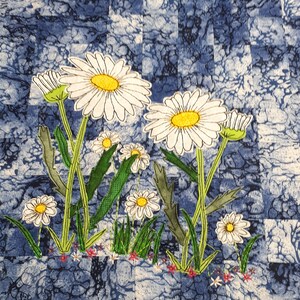 Daisy Applique Quilt Block Pattern: Botanical Fabric Art (PDF Pattern ...
