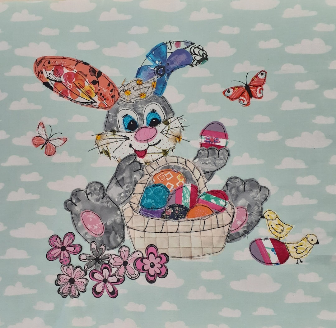 Bunny Applique Pattern Benny the Easter Holiday Hare Wild Rabbit Scrap ...
