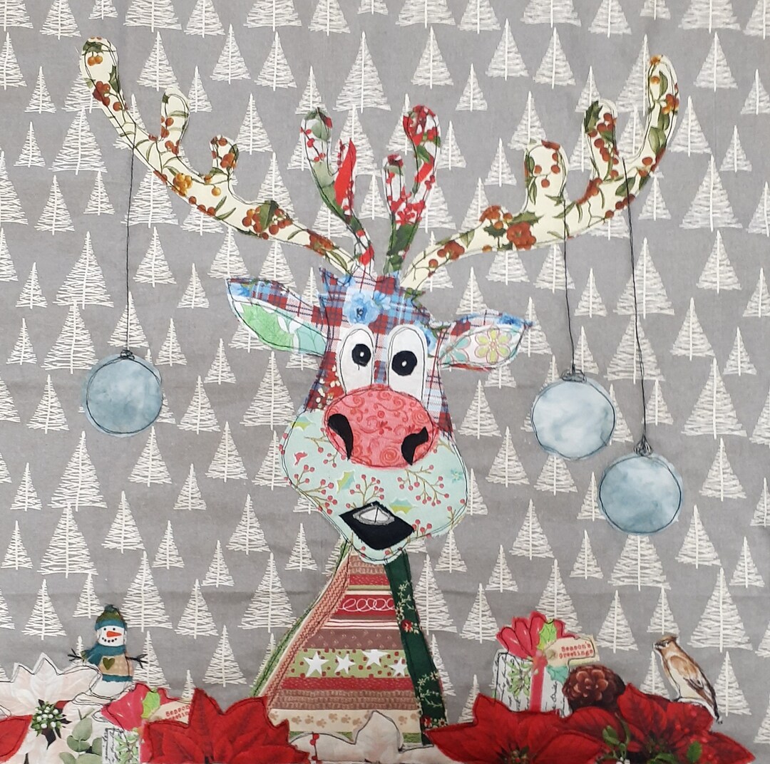 Reindeer Applique Pattern: Christmas Quilt Block (PDF Pattern) - Etsy